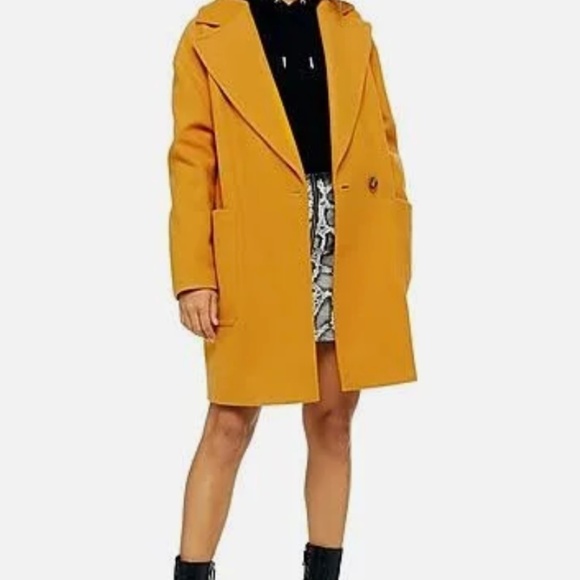 Topshop | Jackets & Coats | Topshop Mustard Yellow Oversized Carly Coat ...